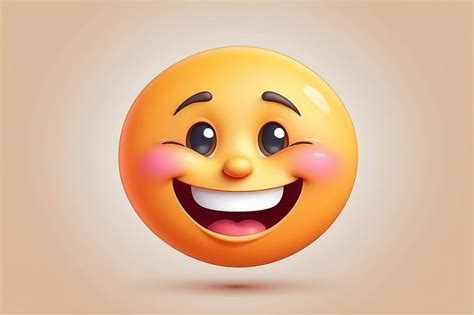 Premium Photo Cute Smiling Emoji Happy Face With Flushed Cheeks