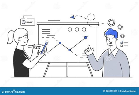 Man Standing Near Flip Chart Stock Illustration Illustration Of