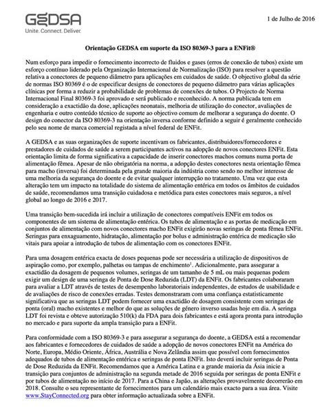 Portuguese July 1 Gedsa 80369 3 Enfit 7 1 Position Statement Stay Connected® By Gedsa™