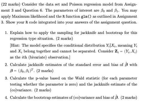 solved 22 marks consider the data set and poisson regression model