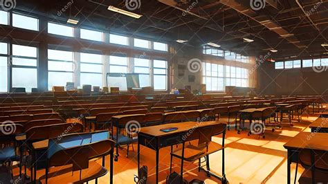Classroom Atmosphere In The Morning Or After School Good Quality By Generative Ai Stock