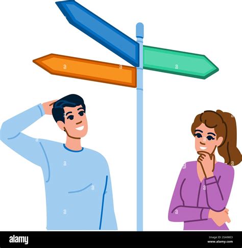 Success Decision Making Vector Career Path Lost Future Question Man