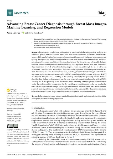 Pdf Advancing Breast Cancer Diagnosis Through Breast Mass Images
