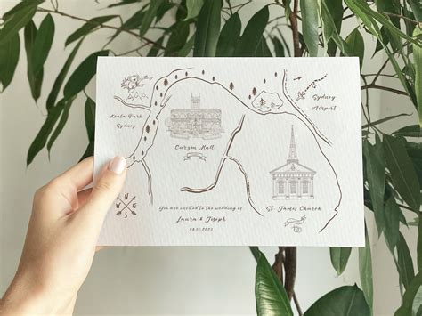 Custom Wedding Map Illustration Etsy