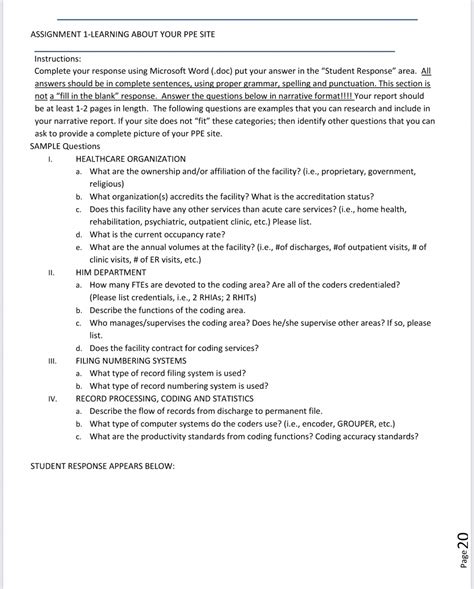 Solved Assignment 1 Learning About Your Ppe