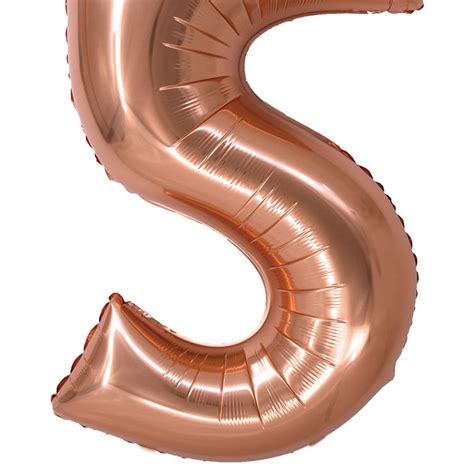 Balão Metalizado Número 5 34 Polegadas Rose Gold Preçolandia Preçolândia