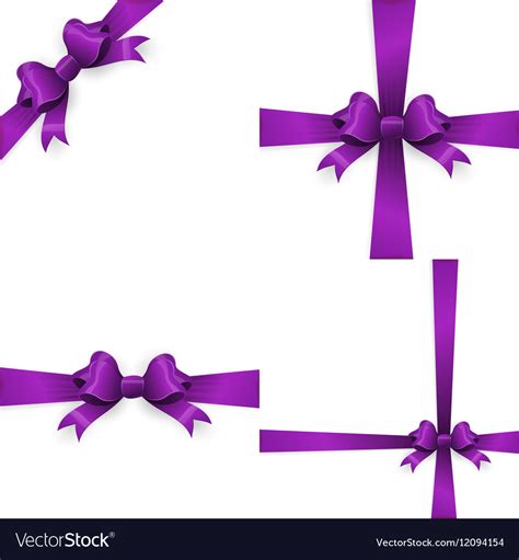 Purple Bow And Ribbon Eps 10 Royalty Free Vector Image