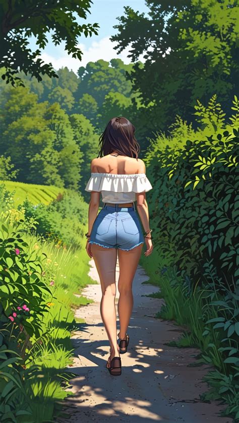 Anime Girl In Sleeveless Blouse And Denim Shorts By Toxic Amanda On