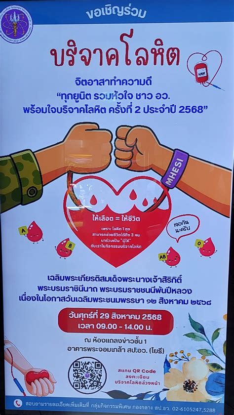 มว ร่วมบริจาคโลหิต จิตอาสาทำความดี “ทุกยูนิต รวมหัวใจ ชาว อว พร้อมใจบริจาคโลหิต ครั้งที่ 2