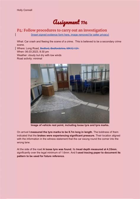 Summary Btec Applied Forensic Science Assignment 11c Distinction Unit 11 Forensic Traffic