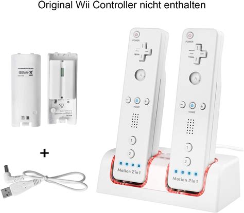 Techken Dual Charging Dock For Nintendo Wii U2 Rechargeable Batteries