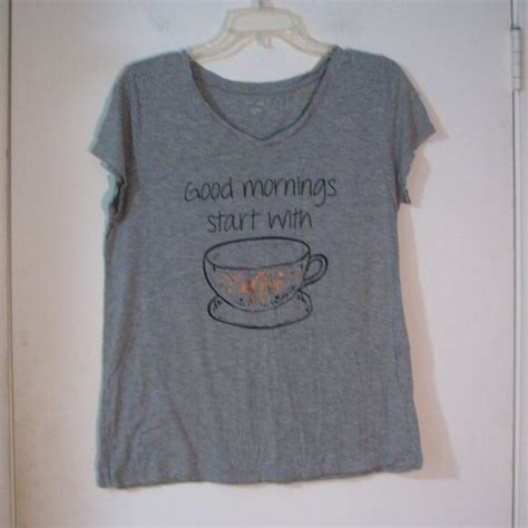 C Est 1946 Tops Est 946 Gray T Tshirt Small Good Mornings Coffee