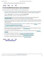 Exploring InnoDB Restrictions Limitations In MySQL Course Hero
