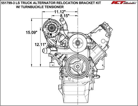 Ls Truck Alternator Relocation Bracket Ict Billet 551799 3