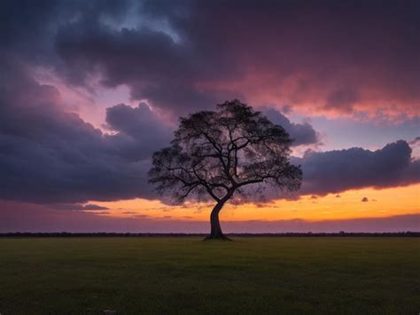 Premium Ai Image Beautiful Spring Sunset Over Pond On The Plain
