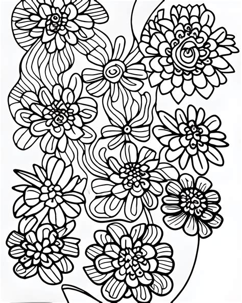 Flower Coloring Page Black And White