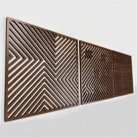 Abstract Wooden Wall Art Modern Geometric Wood Wall Decor