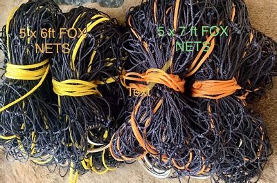 10 Assorted 6ft And 7ft Very Heavy Duty 16z Black Fox Purse Nets Pest