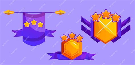 Premium Vector Free Vector Game Level Badges Frames Button Set For Cartton Game