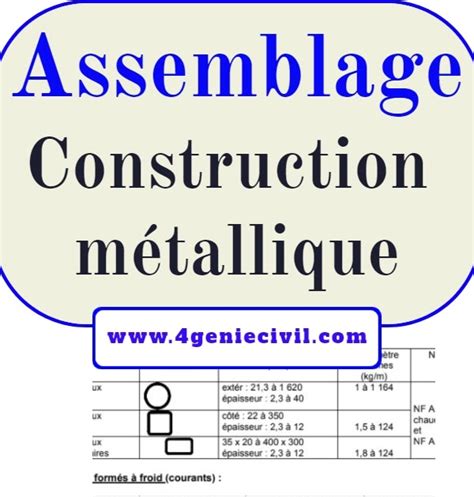Les Assemblages Cours Construction Métallique Cours Et Ressources Génie Civil Pour Étudiants