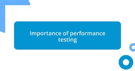 My Insights On Performance Testing Tools •