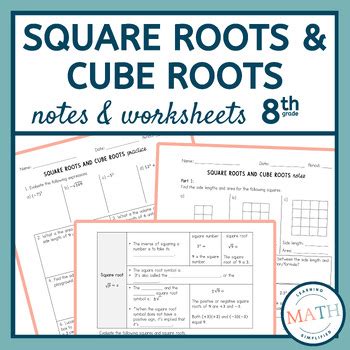 Square Roots And Cube Roots 8th Grade Math Guided Notes And Worksheets