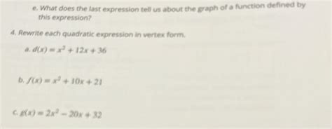 Solved What Does The Last Expression Tell Us About The Graph Of A Function Defined By This