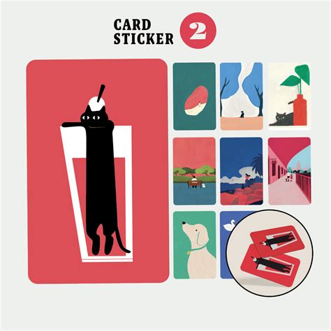สติกเกอร์ติดบัตร 1แผ่น ชุดที่ 2 Illustrated By Erdy Shopee Thailand