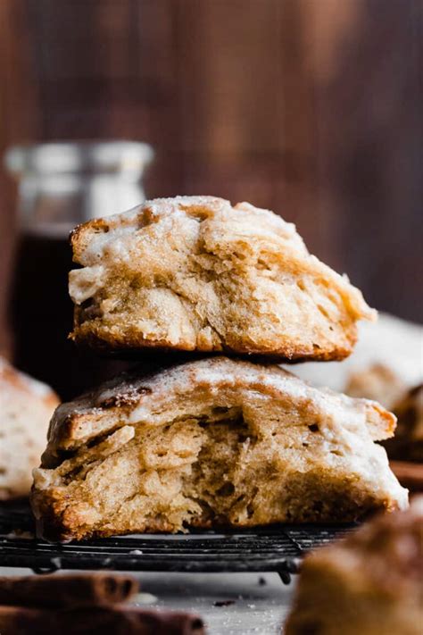Cozy Maple Biscuits With Maple Glaze Blue Bowl