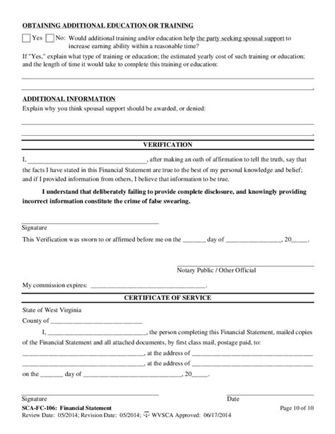 Divorce Financial Statement West Virginia Judiciary Free Download
