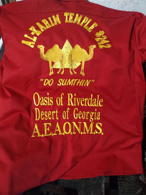 Embroidered Noble Shriner Walking Shirt Masonic Apparel Proud