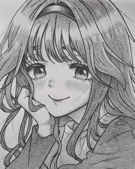 Kaoruko Waguri Bocetos Increíbles Dibujos Hermosos Dibujos Faciales