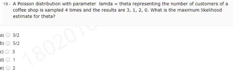 Solved 19 A Poisson Distribution With Parameter Lamda