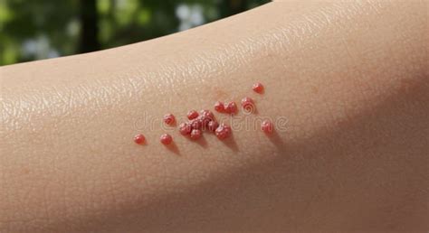 Skin Condition Cluster Of Small Red Bumps On Arm Stock Illustration