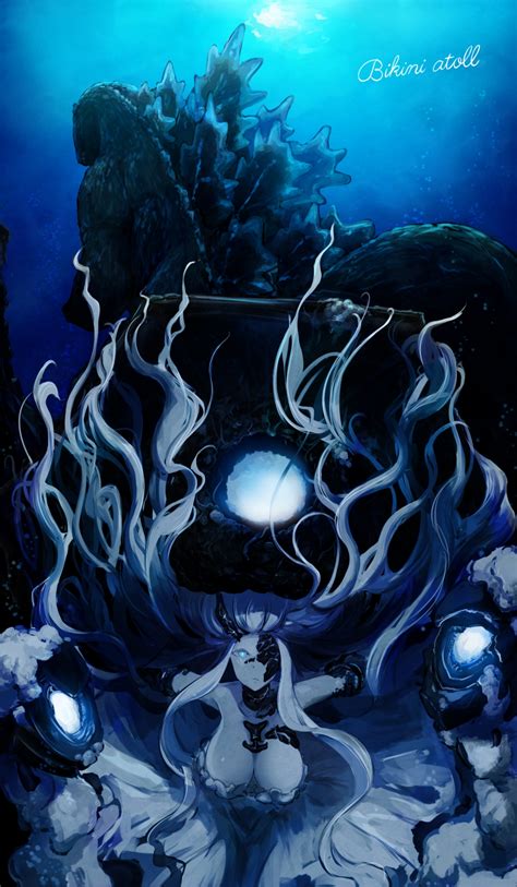 Godzilla And Abyssal Jellyfish Princess Kantai Collection And 1 More