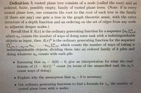 solved a rooted plane tree consists of a node called the