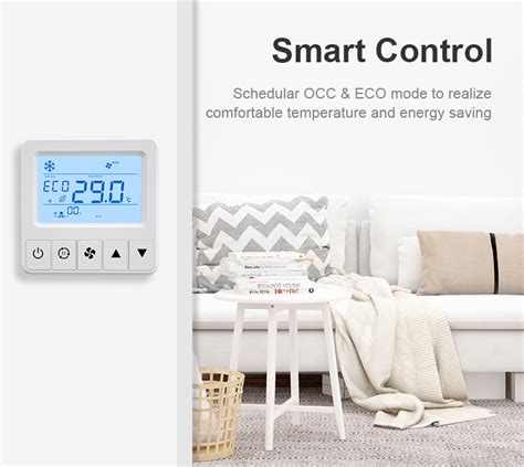 Bandary Hvac Fan Coil Modbus Programmable Ac Digital Thermostat Smart
