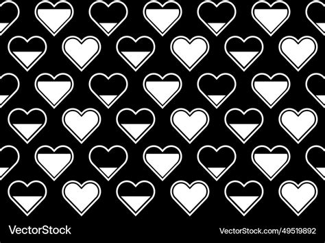 Black And White Heart Shape Pattern Royalty Free Vector