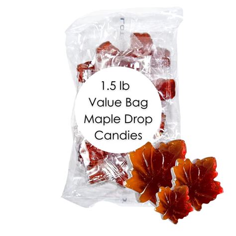Vermonts Authentic Maple Drops Hard Candy 1 5lb Bulk Bag Of Pure Maple Syrup Candy