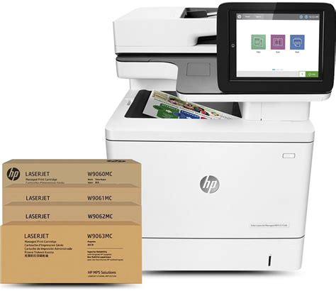 Hp Color Laserjet Managed Mfp E57540dn Mfc Printer Cmyk Toner Bundle