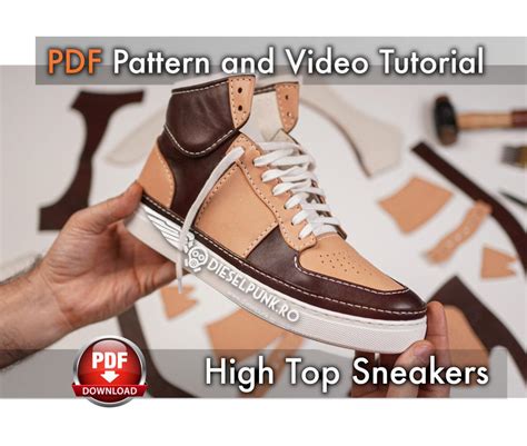 High Top Sneaker Sewing Pattern Leather Diy With Video Tutorial Etsy
