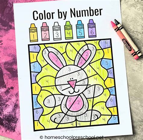 Easter Color By Number Printable Homeschool Preschool