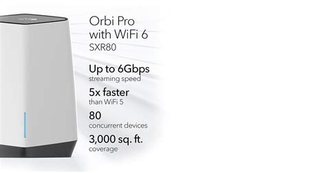 Netgear Sxr80 Orbi Pro Ax6000 Wi Fi 6 Tri Band Mesh Router Up To 6
