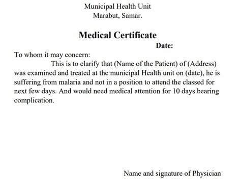 Sample Medical Certificate For Fever At Mildred Rohe Blog