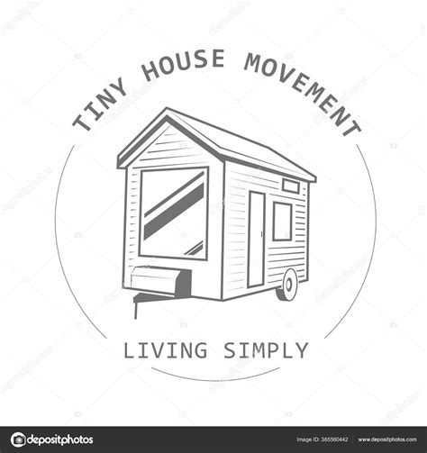 Grid Tiny House Wheels Trailer Hovel Traveling Hut Cabin Stock Vector