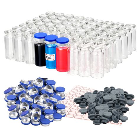 100 Pack Glass Vials Clear Glass Headspace Vial With Plastic Aluminum