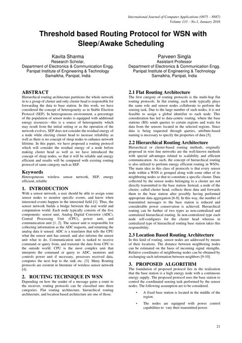 pdf threshold based routing protocol for wsn with sleep awake scheduling