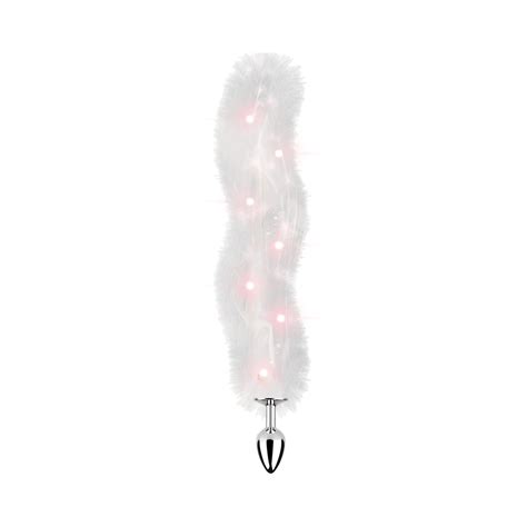 Foxy Tail Light Up Faux Fur Butt Plug With Multicolored Light Pattern