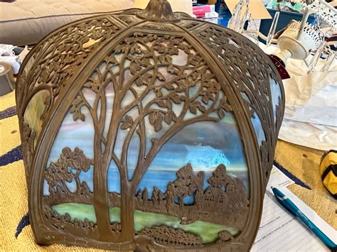 Slag Glass Lamp Auction
