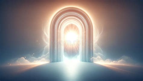 Majestic Gateway To Heaven Spiritual Concept Stock Illustration